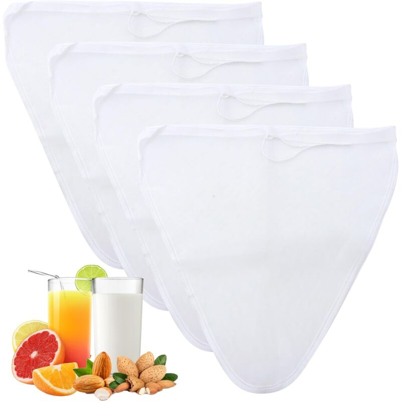 Lot de 4 sachets filtrants nylon 30×30 cm, pour jus, café, lait d ...