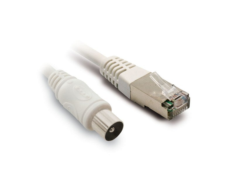 Câble éthernet Rj45/coax blindé mâle/mâle, 2 m | Leroy Merlin