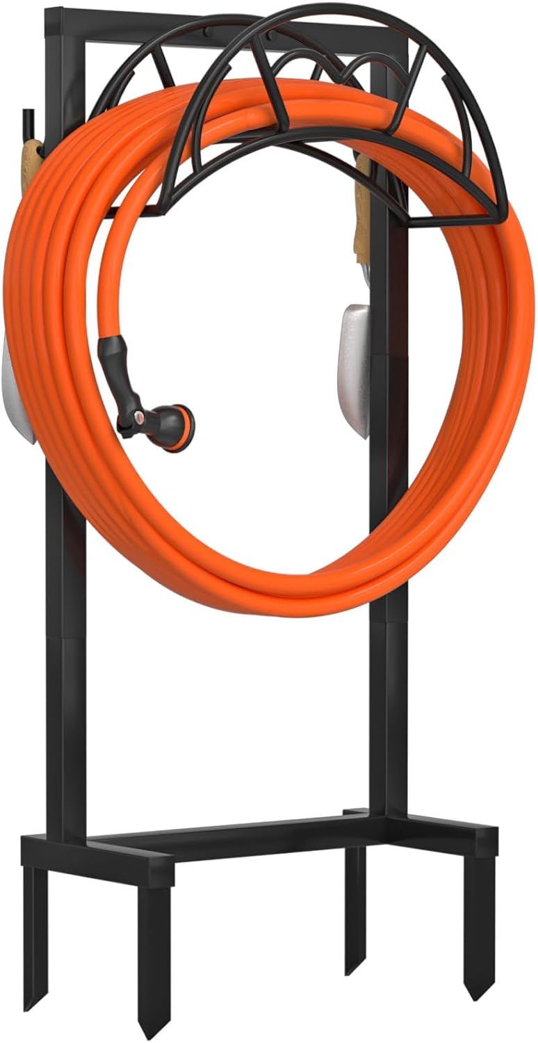 Support de tuyau d'arrosage autoportant robuste (extérieur) avec 4 ...