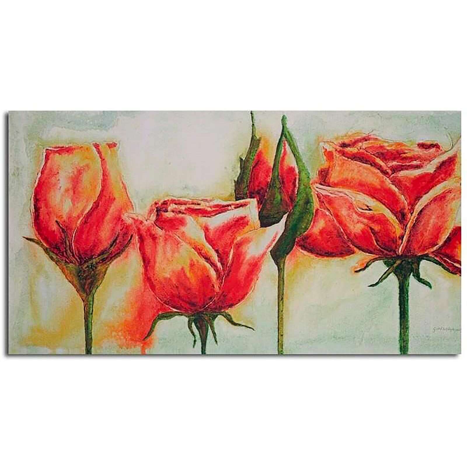 Tableau fleurs roses - 100 x 70 cm | Leroy Merlin