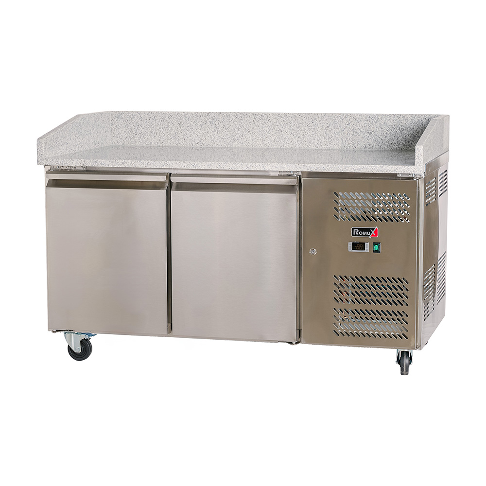 Romux® Tavolo Refrigerato Pizza 2 Portes di 150x80 cm con Piano in ...