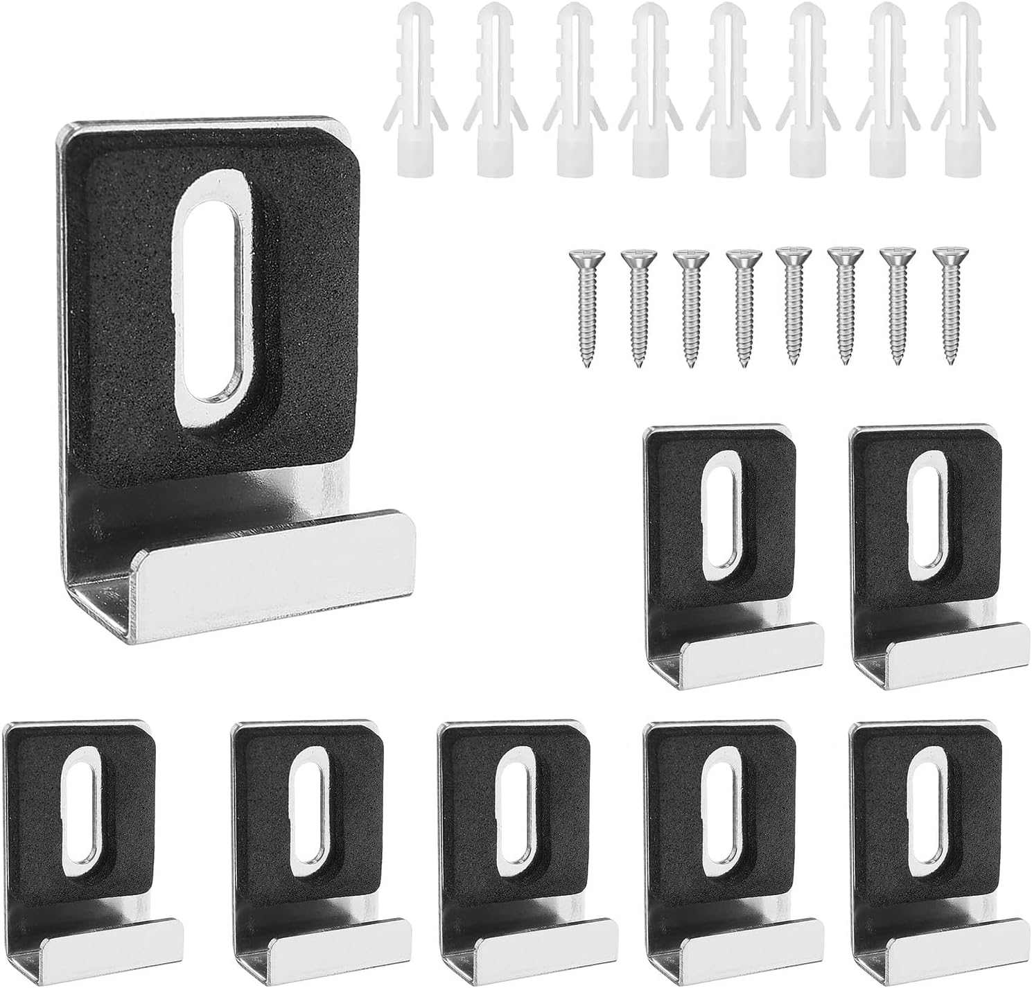 Carré Support Miroir, 8 Pièces Argent Mirror Clips, Acier Inoxydable en ...
