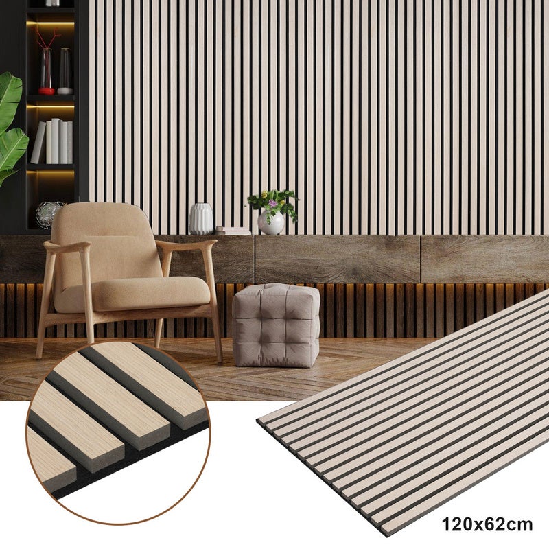 Panel de listones de MDF Revestimiento mural natural Moderno panel ...