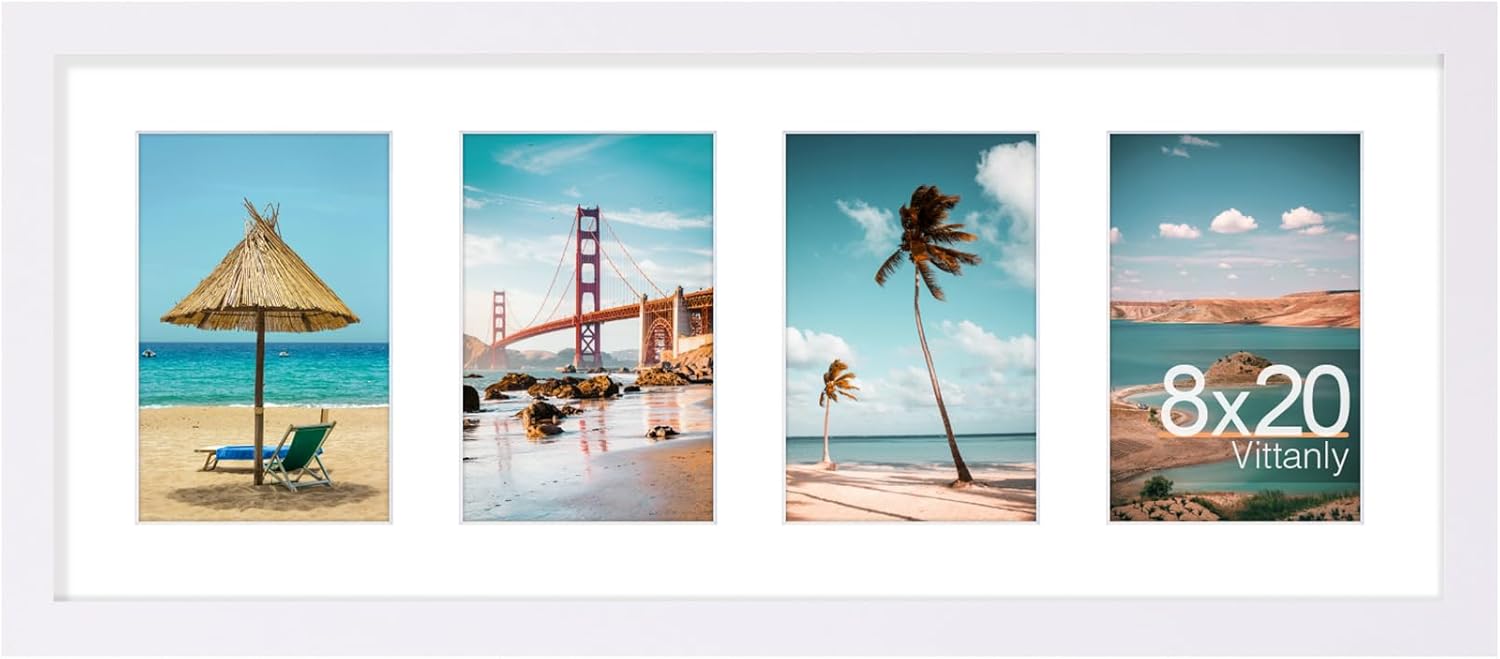 Cadre photo collage 8x20 pouces, affiche 4 photos 4x6 avec passe ...