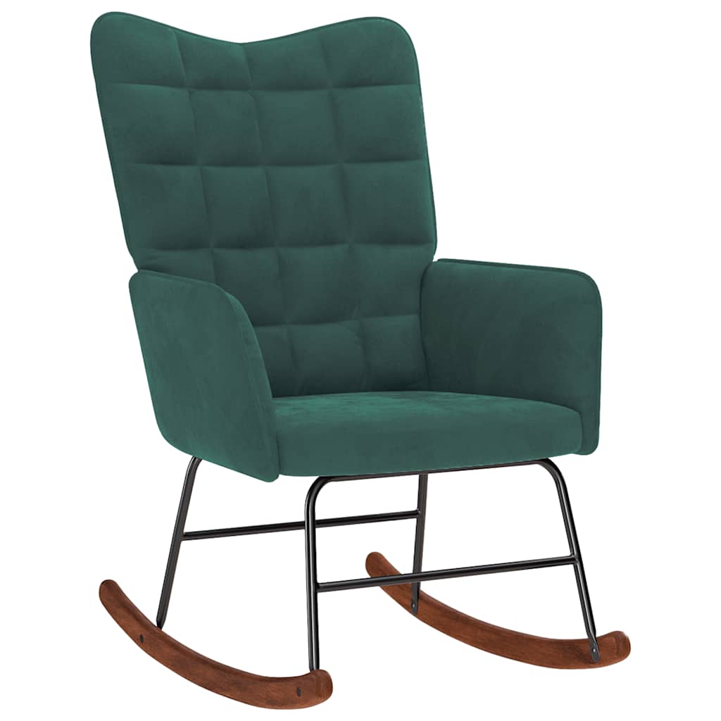 Silla mecedora de terciopelo verde oscuro - COMFORTXL | Leroy Merlin