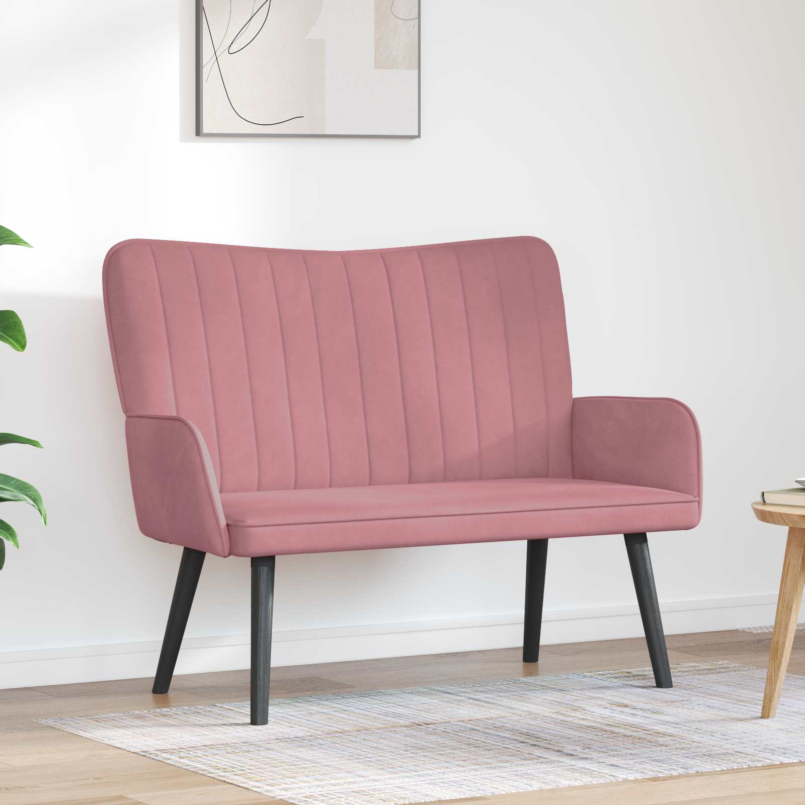 Maison Exclusive - Canapé deux places Rose 115 x 61 x 87 cm Velours ...