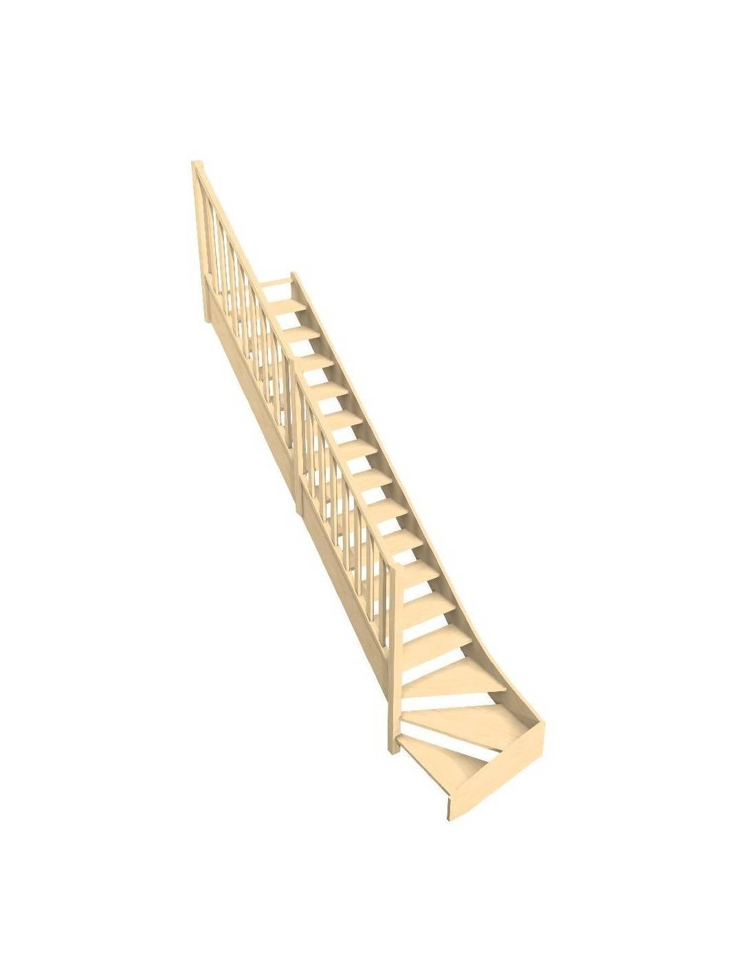 Escalier Quart Tournant Bas Cuvillat- Bas à Gauche Sans Contremarche H ...