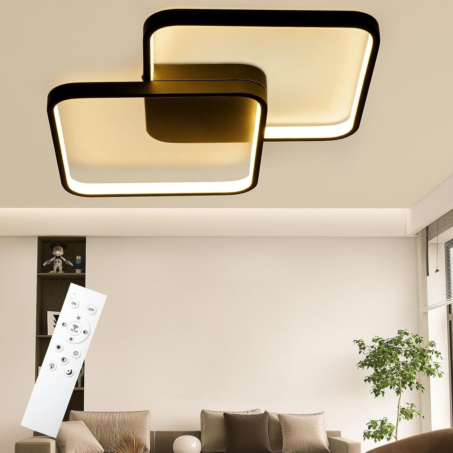 ZMH LED Pendant Whonzimmer Modern Dimmable Living Room Light avec ...
