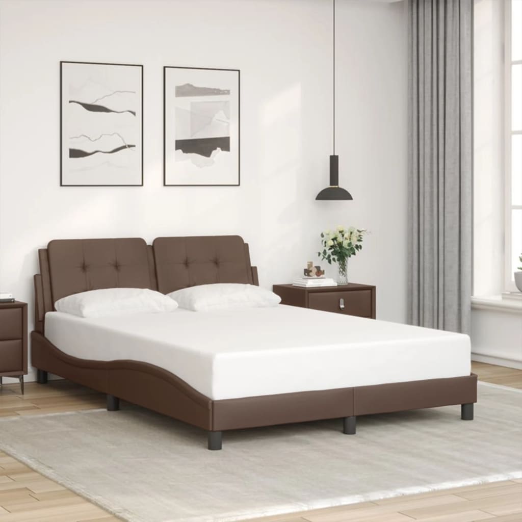 Cadre de lit sans matelas Zadar marron 140x200 cm similicuir vidaXL ...