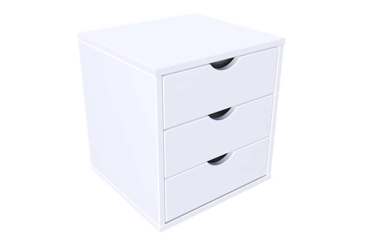 Caisson à tiroirs 3 en bois massif Blanc | Leroy Merlin