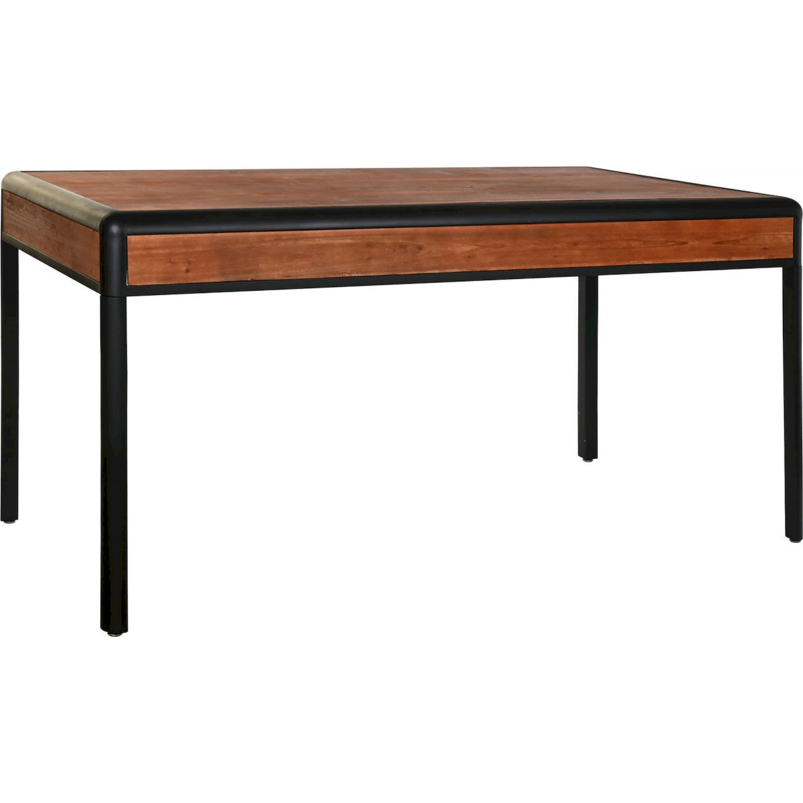 Table de salon bois brun et pieds métal gris élégants 160 x 80 x 79 cm ...