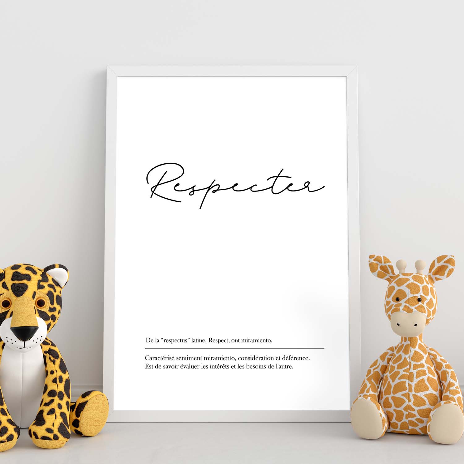 Affiche Avec Des Mots En Français. Déchiminé Respect Avec Définition Et ...