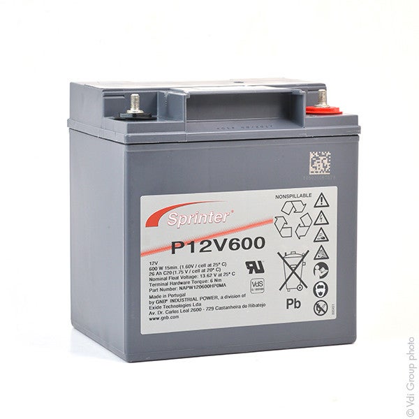 Sprinter P/XP - Batterie onduleur (UPS) SPRINTER P12V600 12V 26Ah M6-M ...