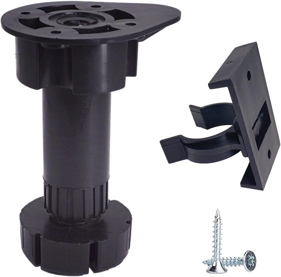 16 patas de plástico negro ajustables en altura para muebles con clips ...