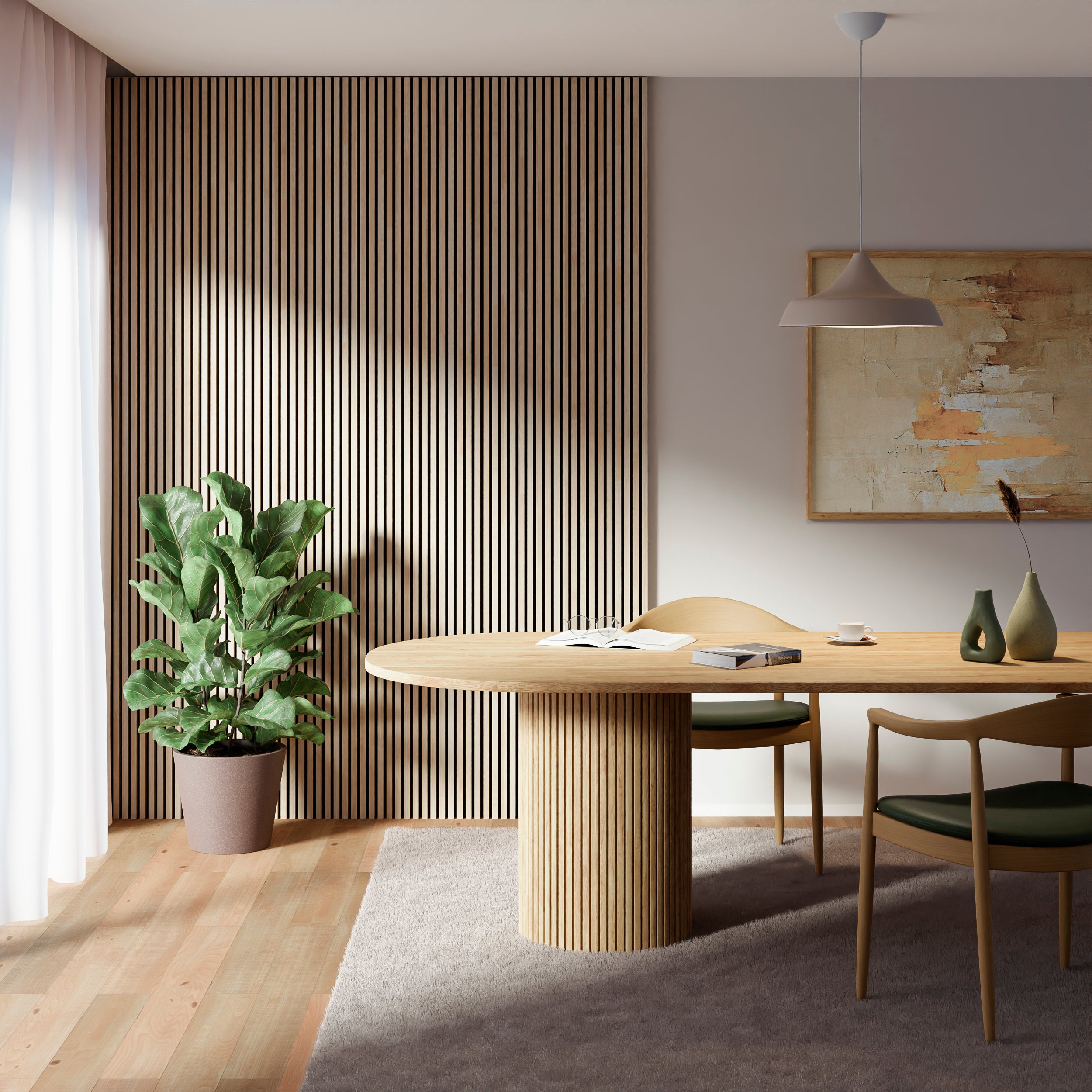 Panneau Tasseau Acoustique en Bois - Chêne Naturel - 2400x600mm ...