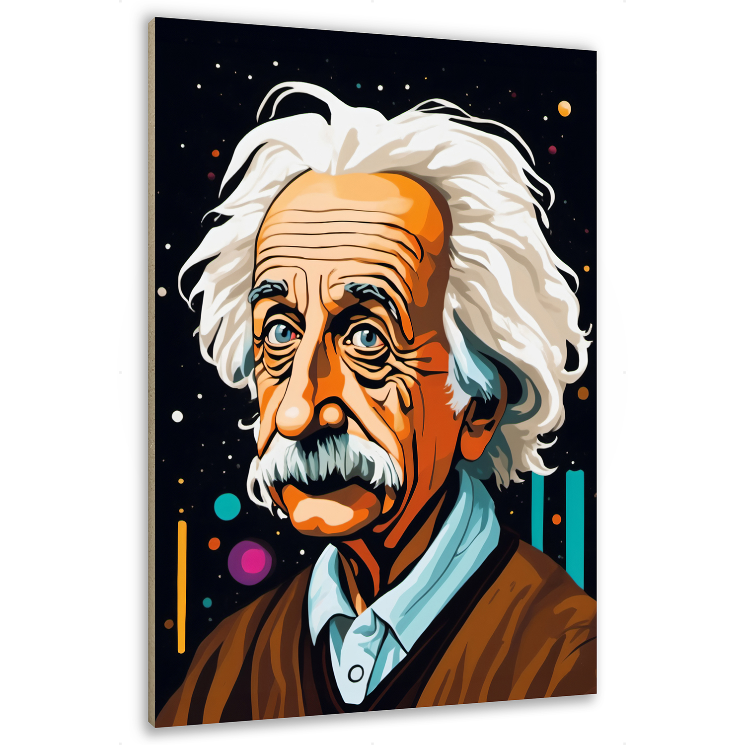 Tableau déco en bois - The Genius of Science - 18x25 cm | Leroy Merlin