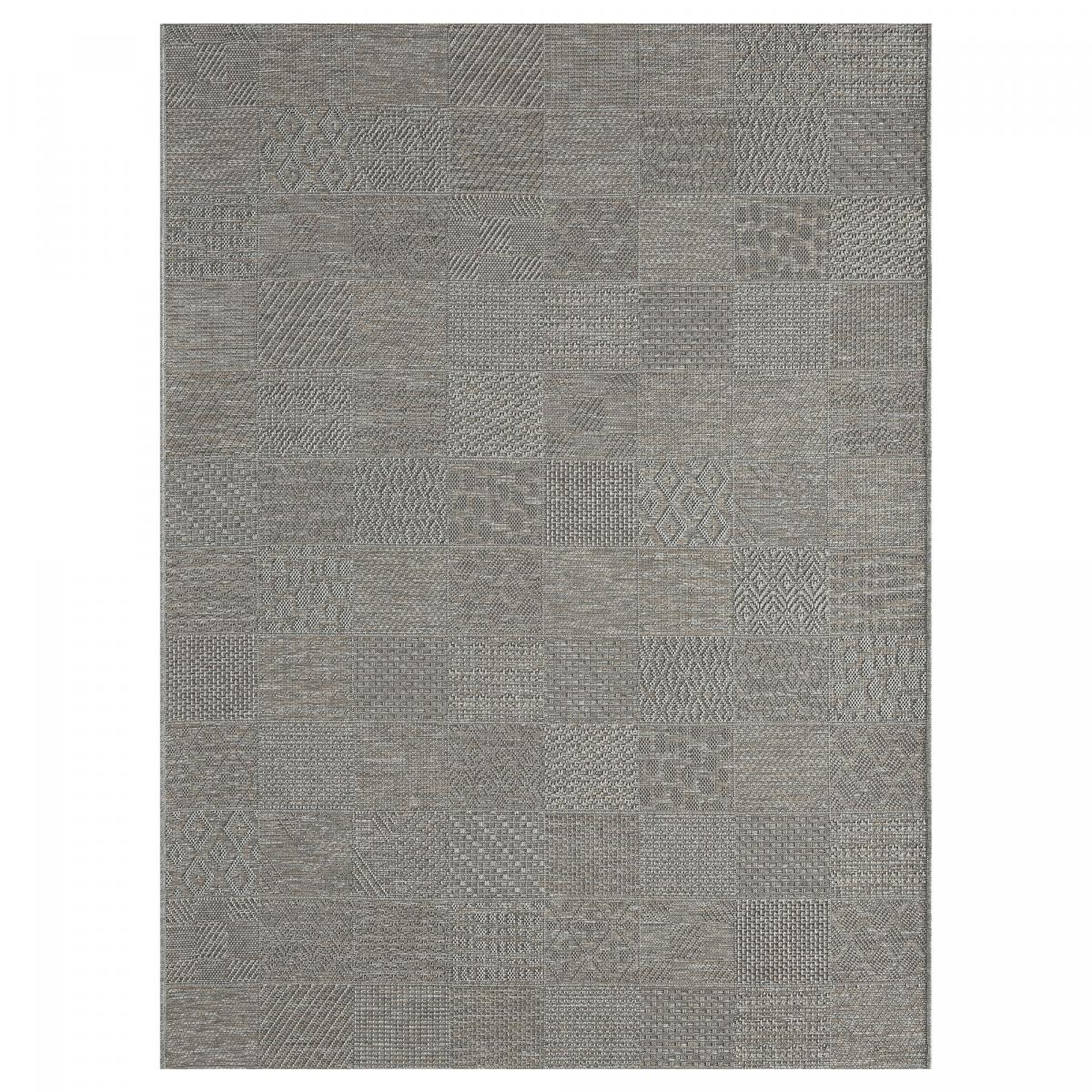 Tapis extérieur 120x160 tissé kilim gris MEXICO EX | Leroy Merlin