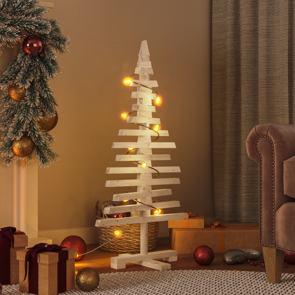 Maison Exclusive - Arbre de Noël en bois pour décoration 90 cm bois ...