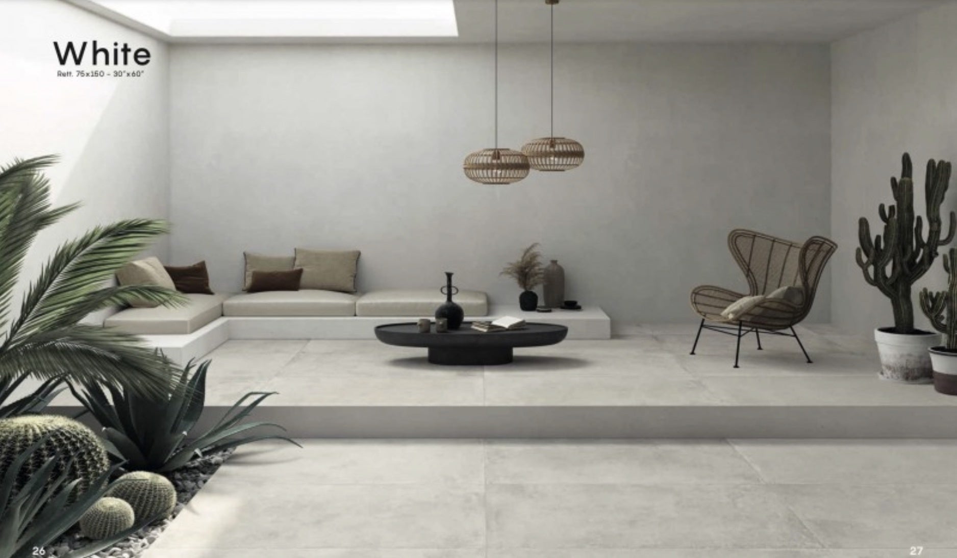 Carrelage intérieur Effet Béton OPEN AIR 90x90 rectifié White - Les ...