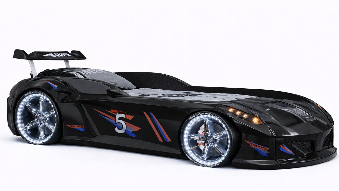 Cama coche FÓRMULA 1 con LED y efectos sonoros – 90 x 190 cm-Color ...