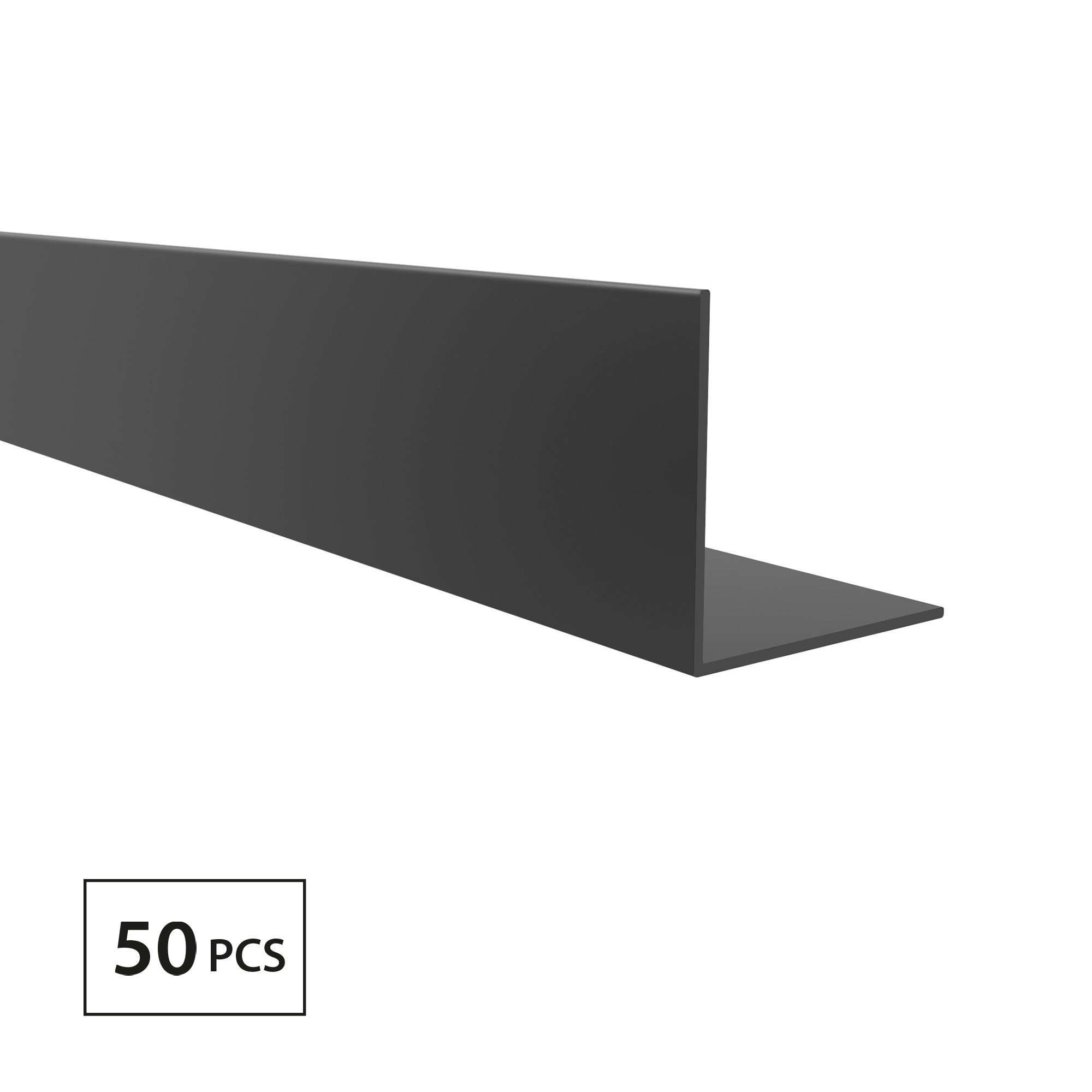 50 Perfiles de Ángulo | Fabricado en PVC | Acabado en Negro | Longitud ...