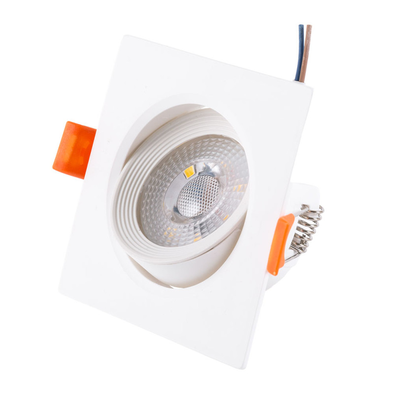 Spot Downlight LED 7W 589Lm 3000ºK Rectangulaire Inclinable 40 000H [HO ...
