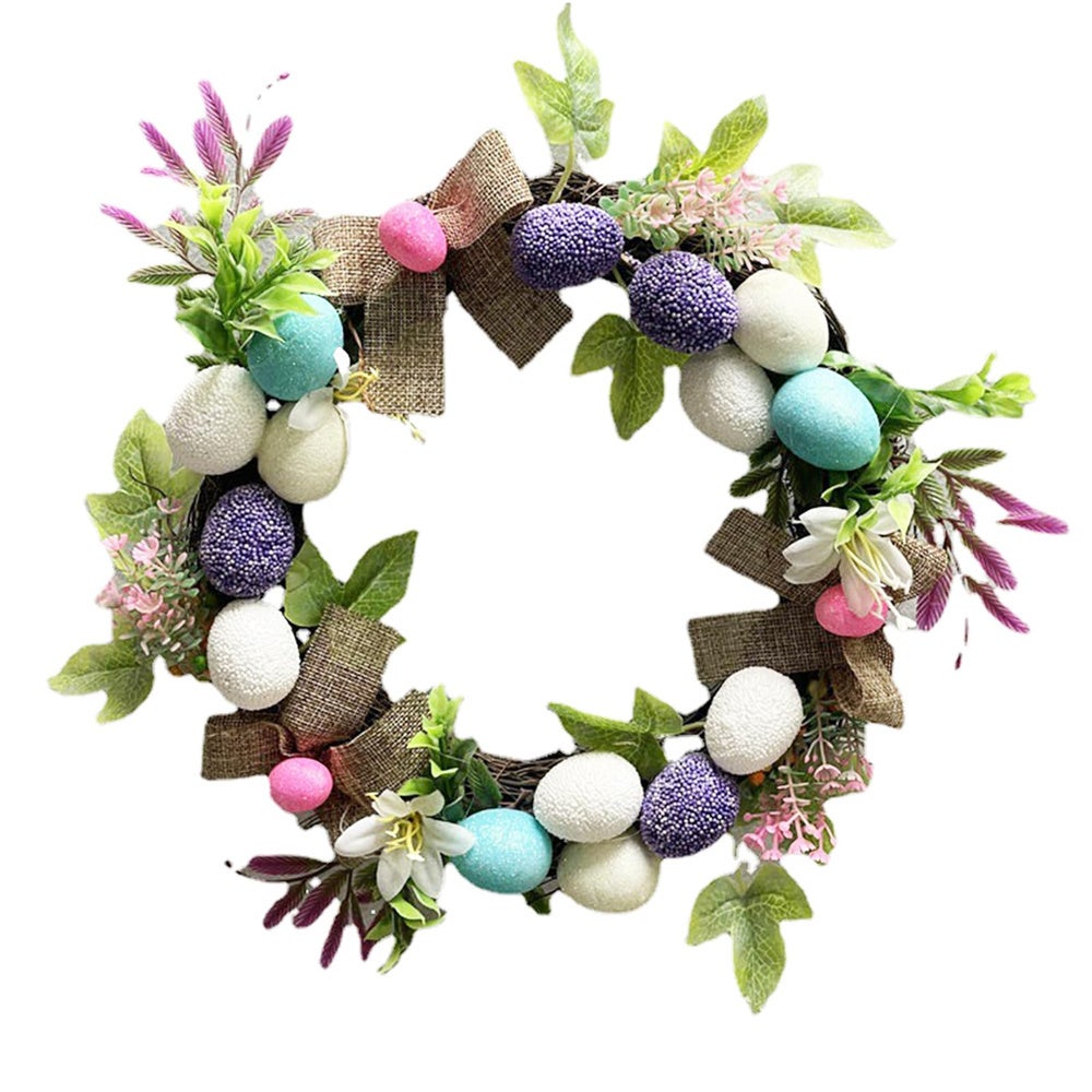 Corona de Pascua de plástico, corona de Pascua para puerta de entrada ...