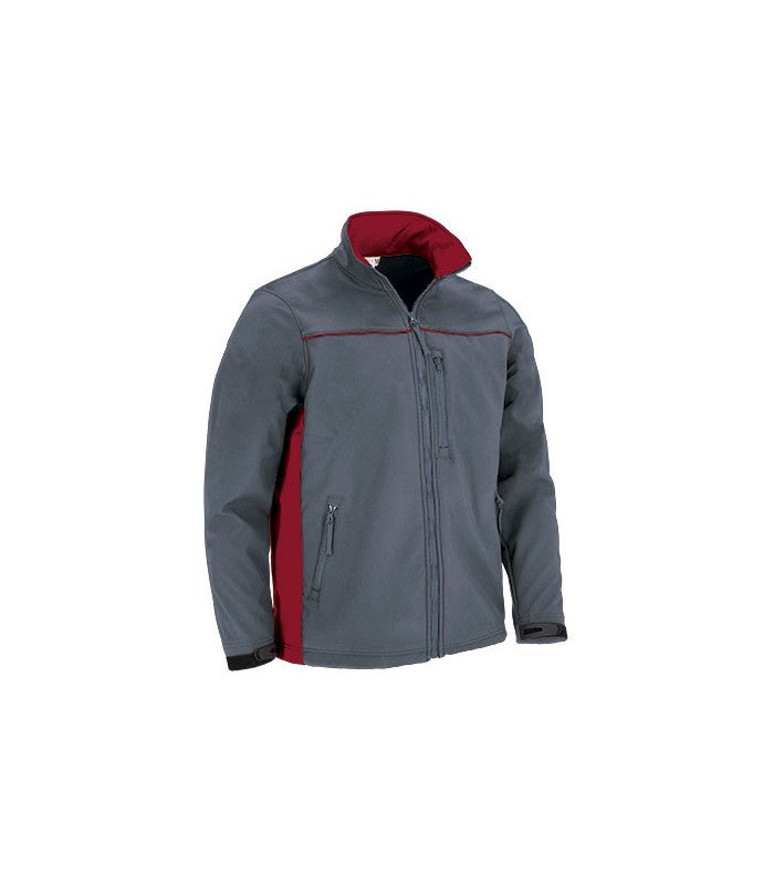 Chaqueta softshell bicolor 3 bolsillos con interior polar combinado, colores vivos VALENTO ...