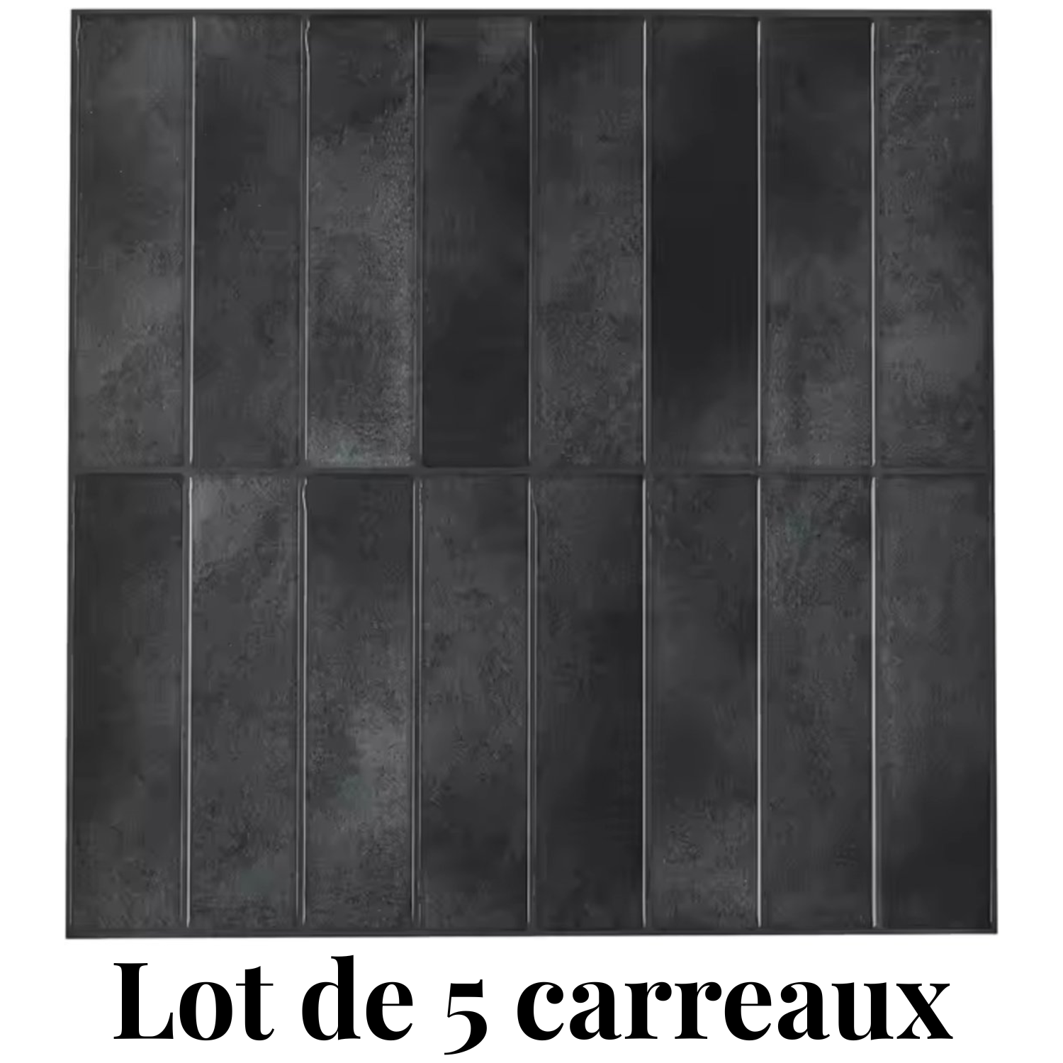 Carrelage mural adhésif - effet mosaïque noir - set de 5 (30,5 x 30,5 ...
