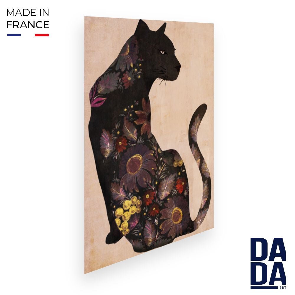 Affiche Félin fleuri / 60x80cm / Fabriqué en France / DADA ART | Leroy ...