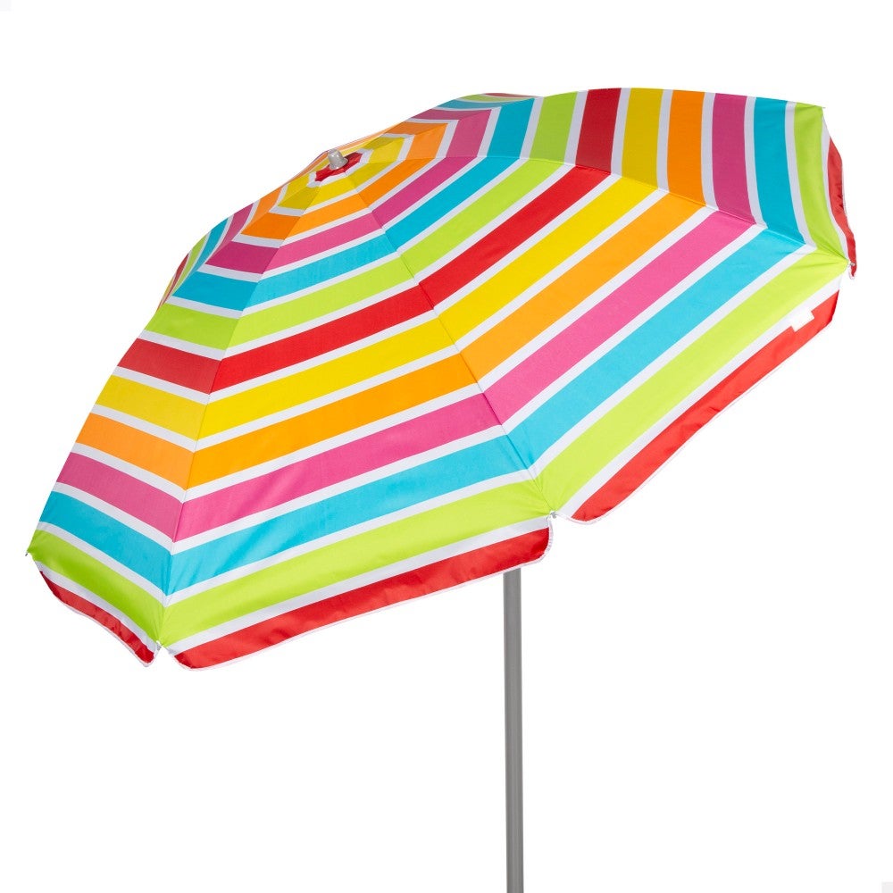 Aktive Sombrilla de playa inclinable rayas multicolor 200 cm UV50 ...