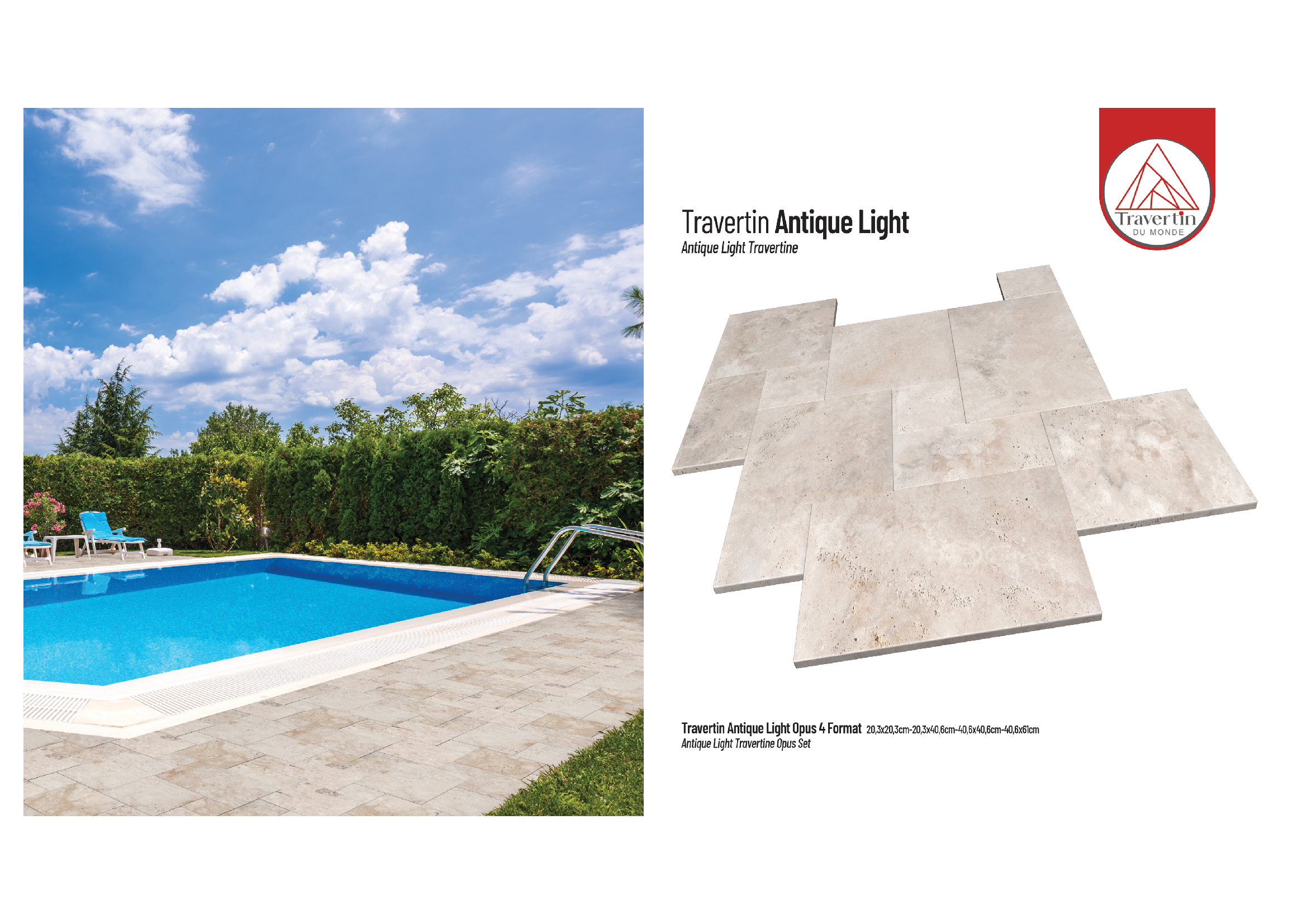 Travertin PREMIUM Antique Light-40,6x61x1,2 cm -TRAVERTIN DU MONDE ...