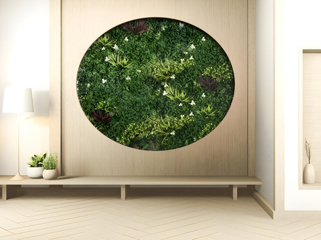 Revestimiento mural de vegetal sintético LAHTI - Pack de 1m² - Verde ...