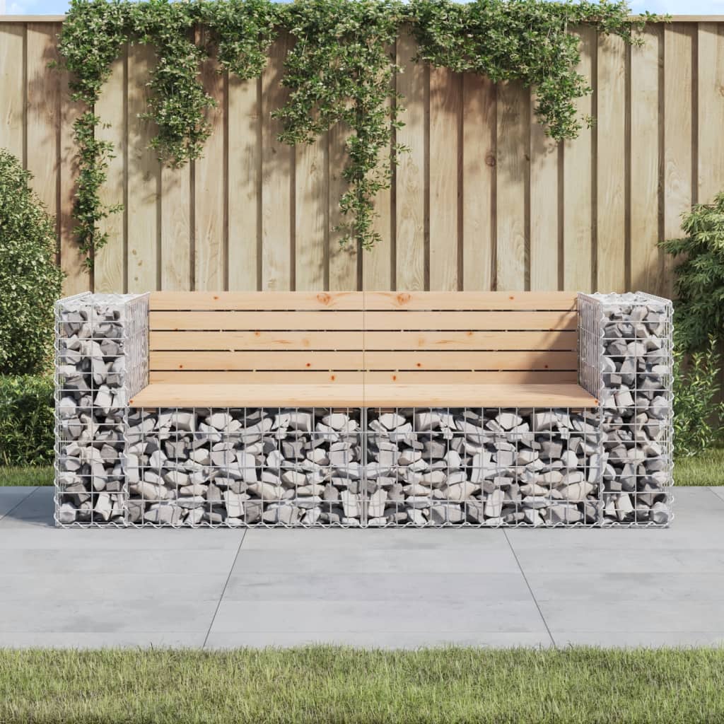 Banc de jardin design gabion 184x71x65,5 cm bois massif de pin vidaXL ...