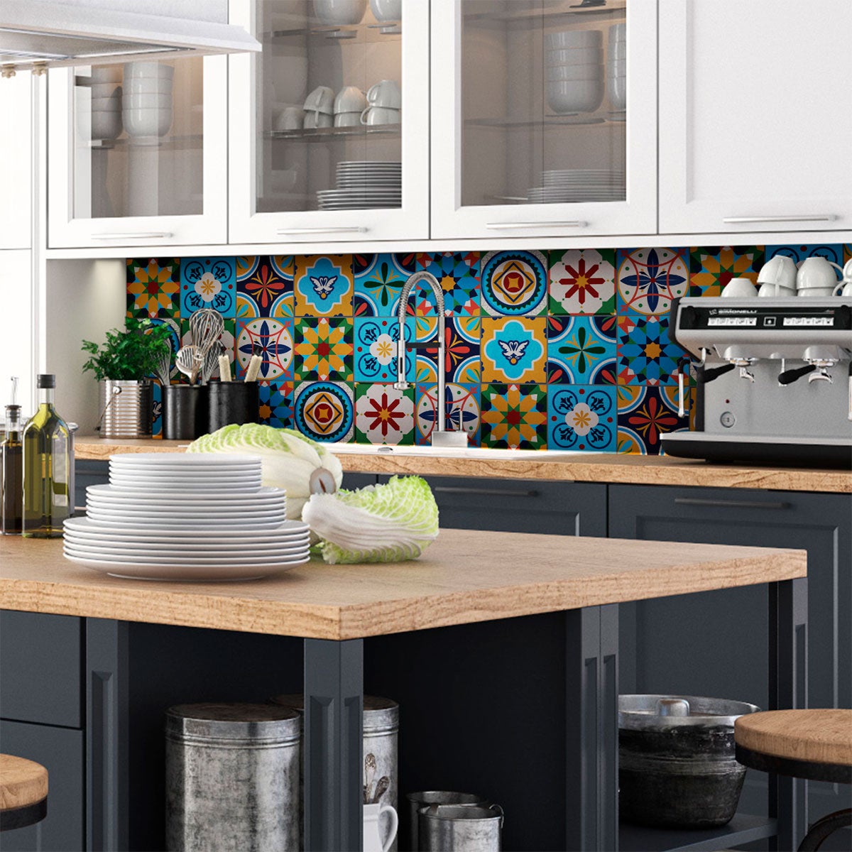 9 vinilos azulejos auroria - adhesivo de pared - revestimiento sticker ...