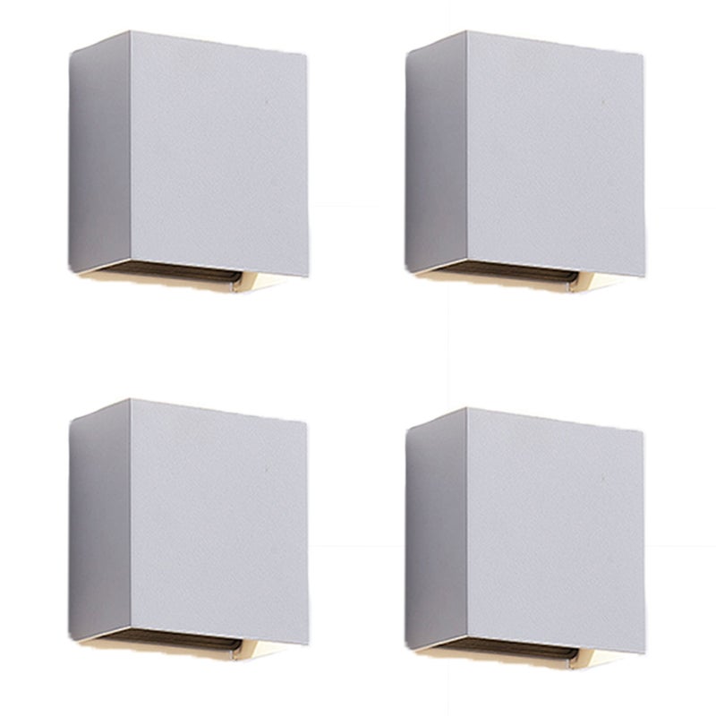 Lámparas cuadradas LED de 4 piezas, aplique de pared exterior simple ...