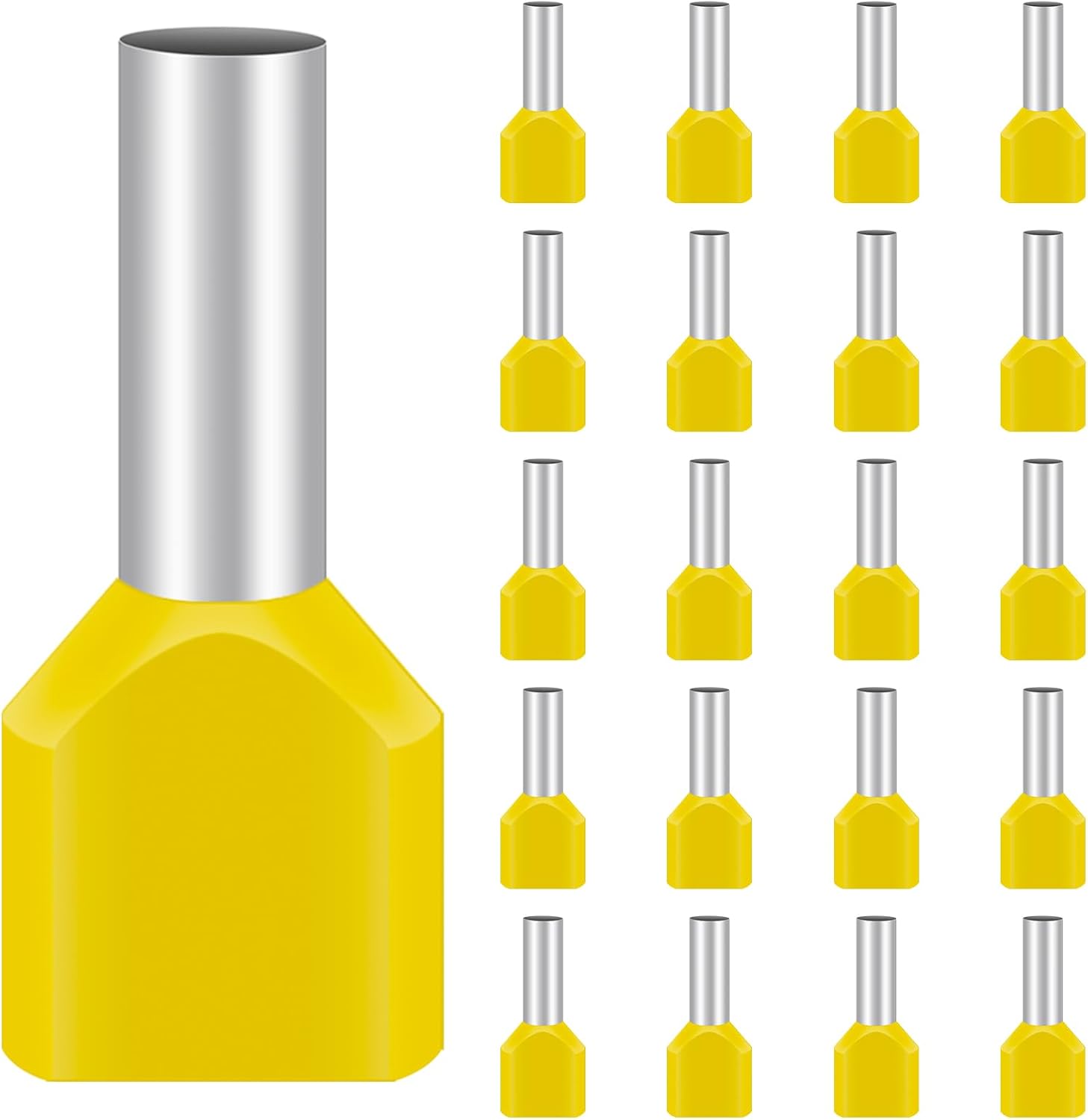 Lot de 100 embouts de câble doubles 6 mm² - Embouts de câble isolés ...