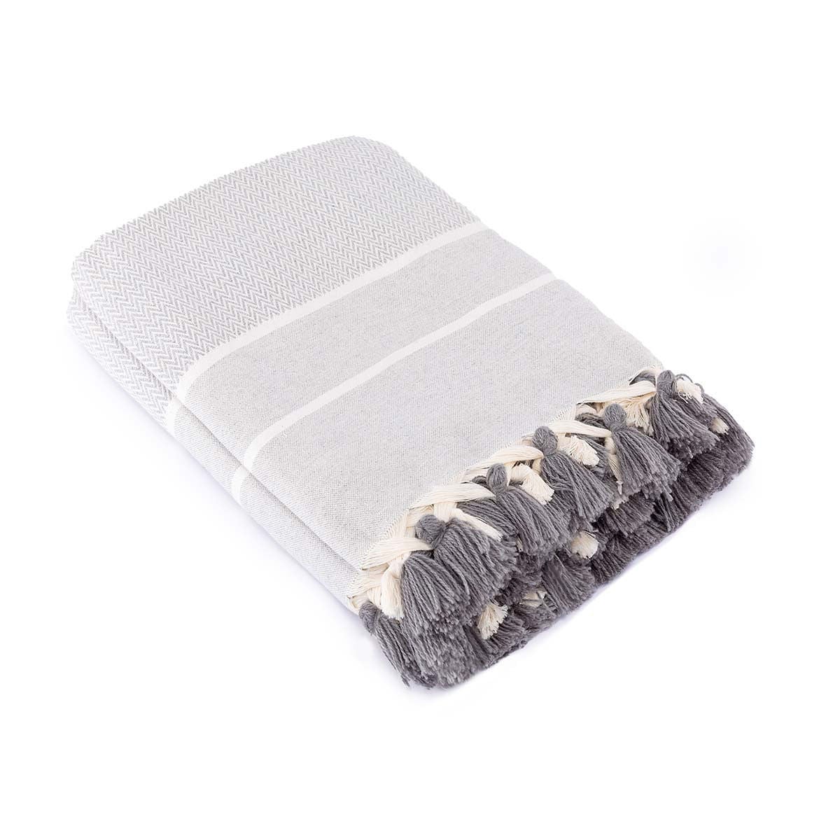 Plaid 130x170 coton gris perle | Leroy Merlin