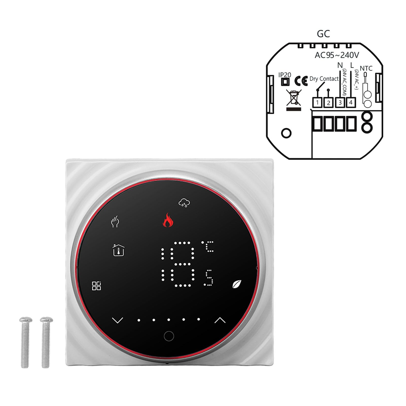 Termostato digital programable con pantalla LED inteligente para ...