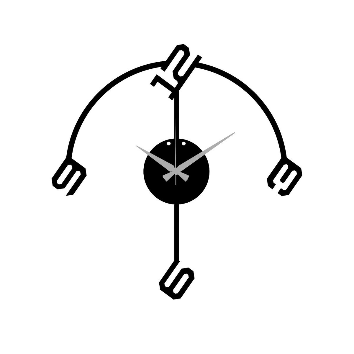 Reloj de Pared Números 8, Metal, Negro, EPIKASA | Leroy Merlin