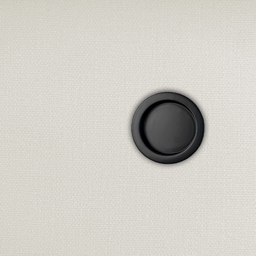 Poignée cuvette encastrée ronde noire avec tire-doigt pour porte ...