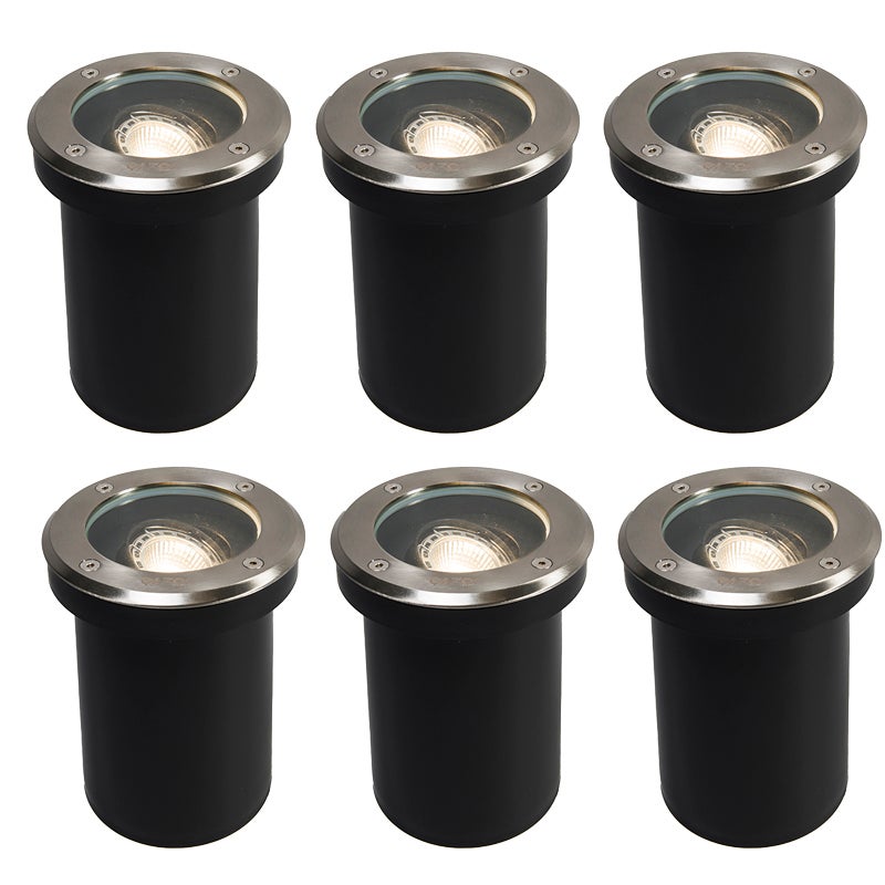 Spot encastrable de sol delux - 1 lumière - Ø 13 cm - Acier - Moderne ...