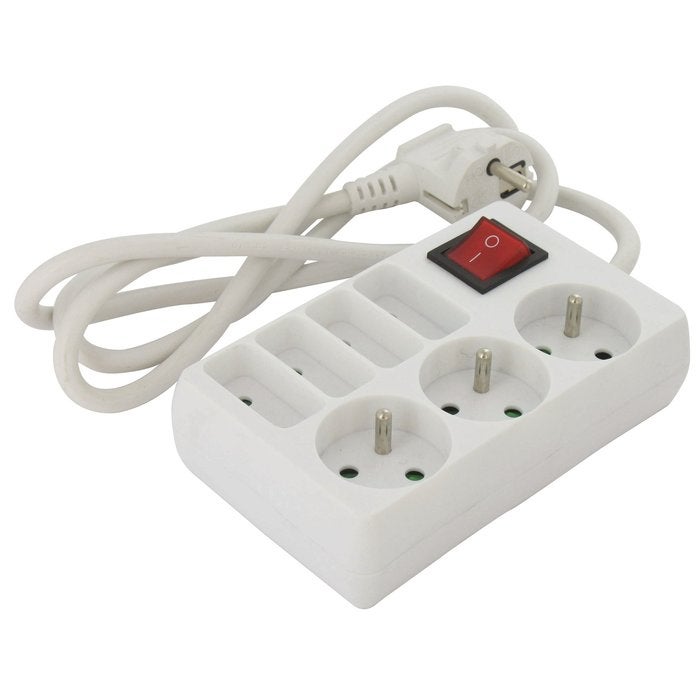 Bloc multiprise - Standard - Dhome - 3 x 2P+T 16 A - 4 x 2P 6 A - Câble ...