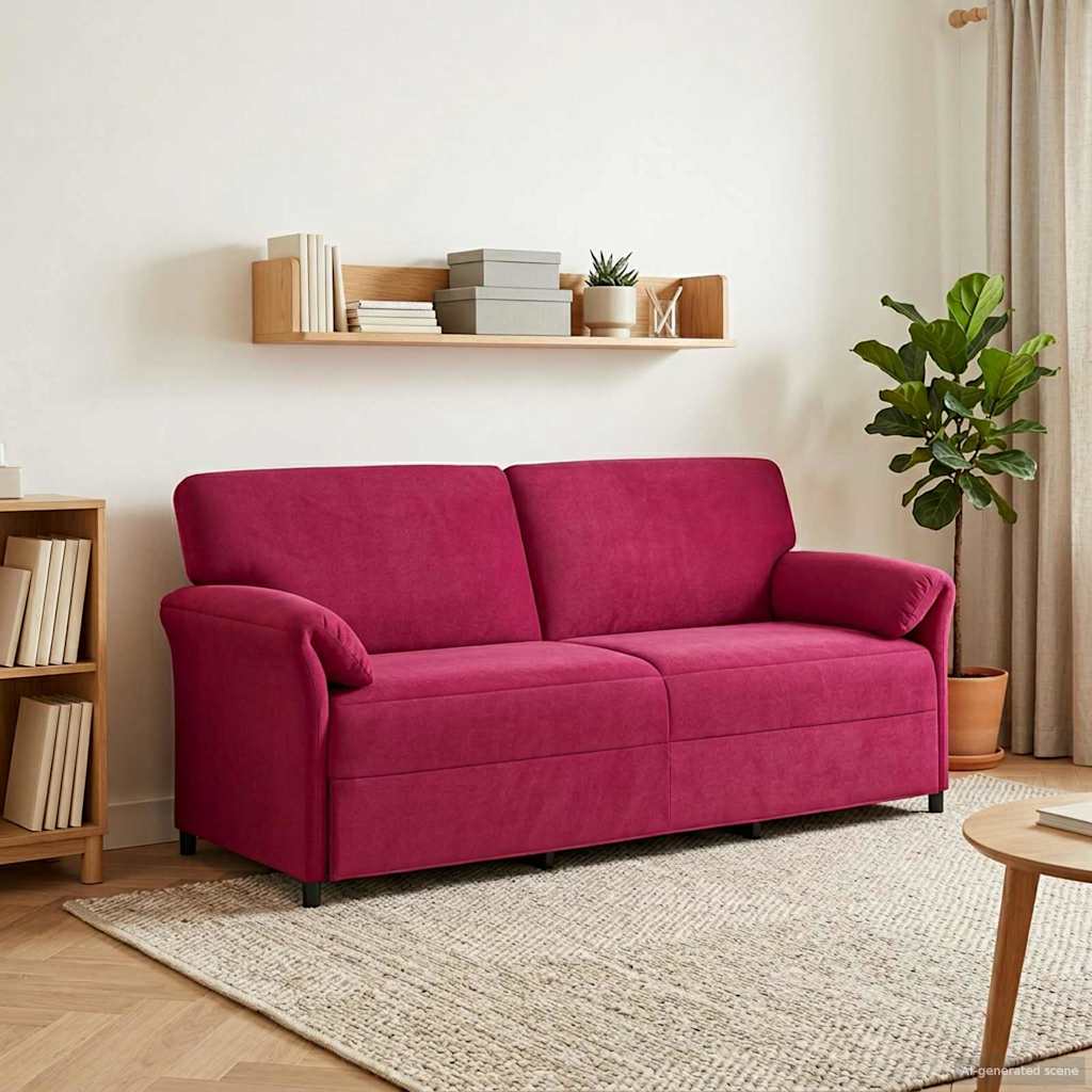 Sofa 3 places Bordeaux 198 x 83 x 95 cm Velours | Leroy Merlin
