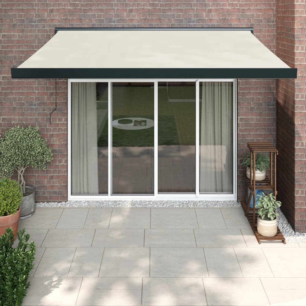 Toldo retráctil color crema 3,5x2,5 m tela y aluminio vidaXL | Leroy Merlin