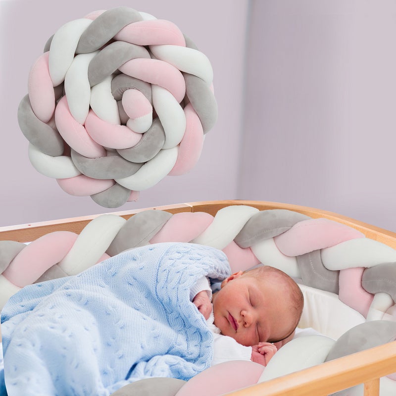 Tour de lit bébé, barrière de lit gris et rose, barrière de lit 3M ...