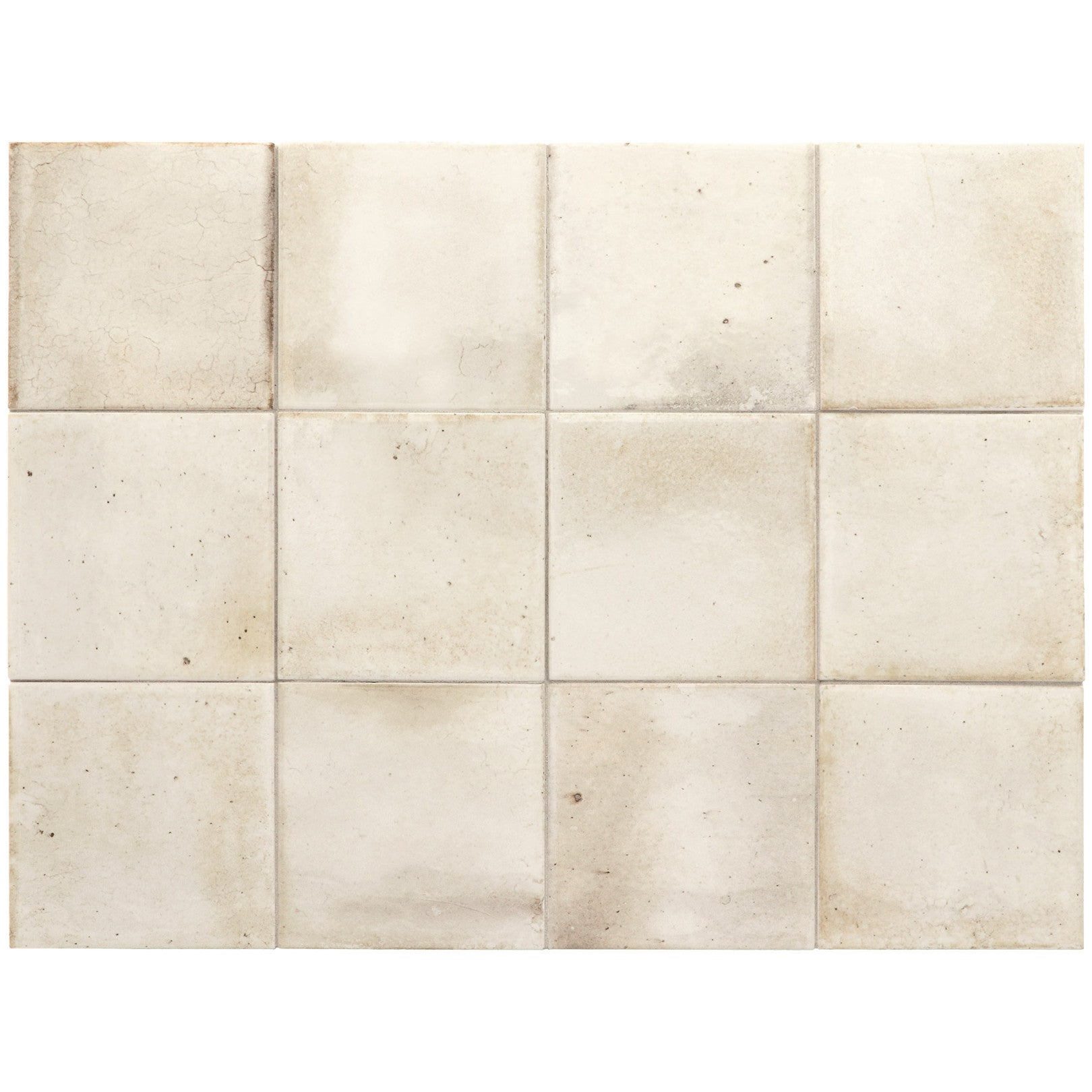 Carrelage mural faïence effet rustique THANGLONG 10x10 cm White ...