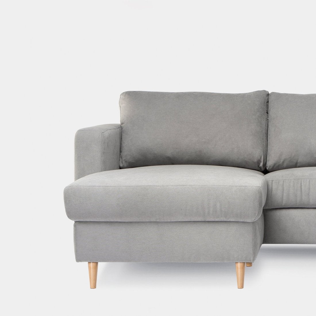 Canapé chaise longue réversible 3 places gris Beth | Leroy Merlin