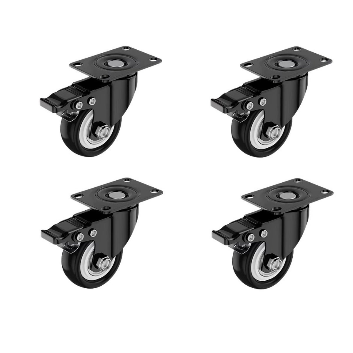 Ruedas para muebles de 40 mm, resistentes, con 4 frenos, giratorias ...