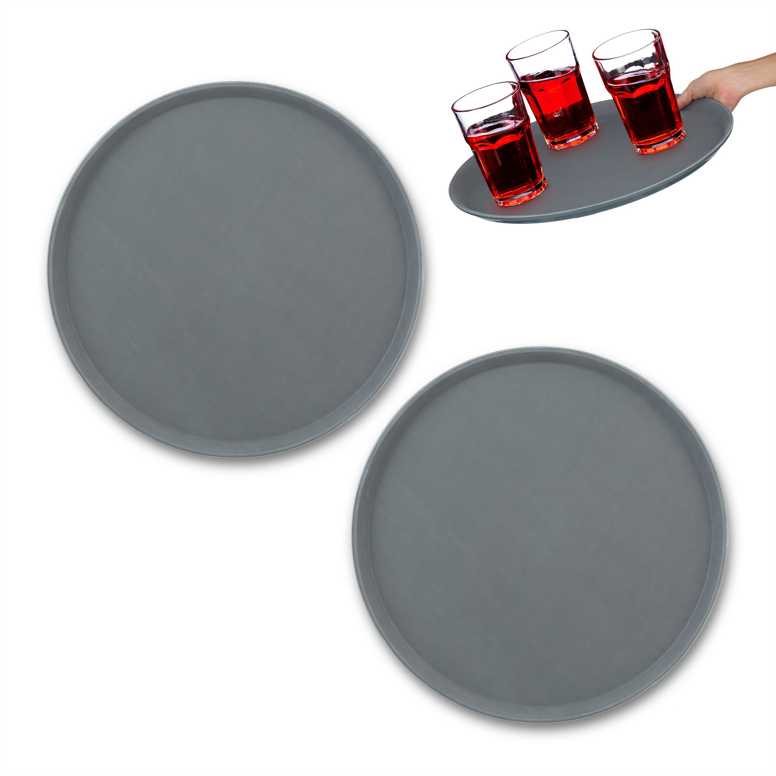 Relaxdays, Plateau de service, lot de 2, surface antidérapante, design ...